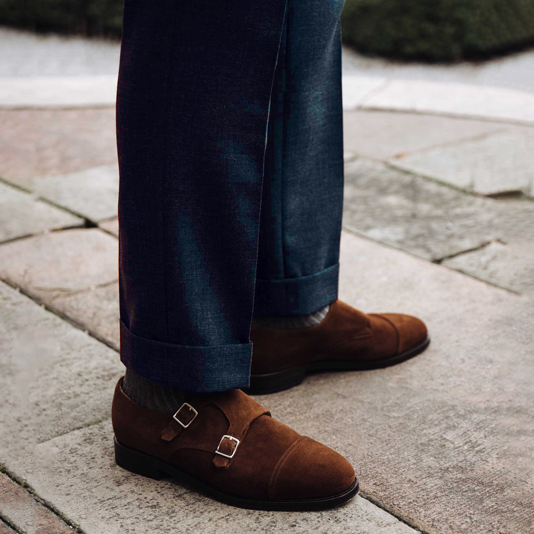 suede monk straps- Tan – The Alternate